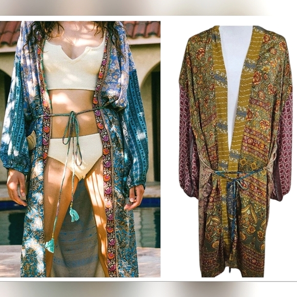 Karma Highway | Other | Karma Highway Patchwork Silky Long Kimono In ...